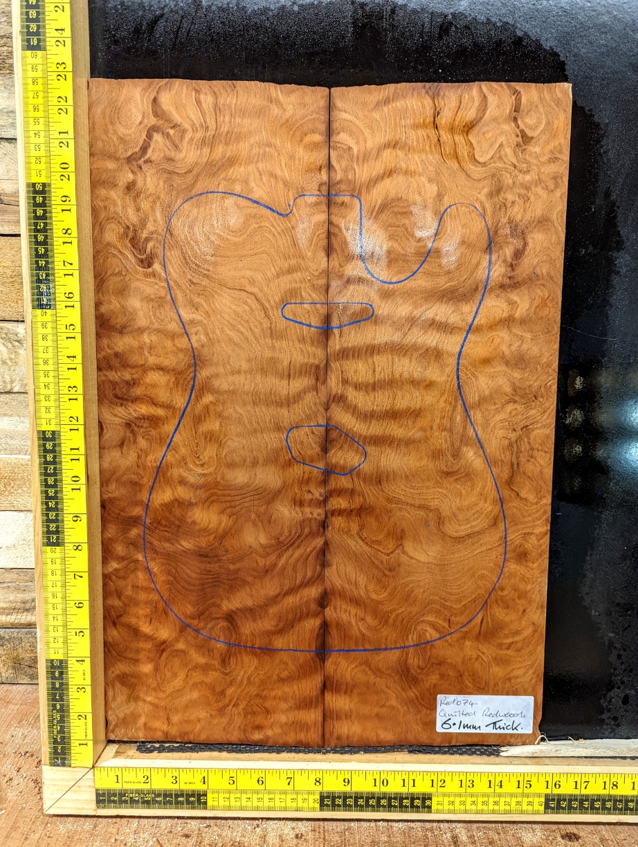 Quilted Ancient Redwood Book-matched Set | Luthierwood & Artisan Supplies