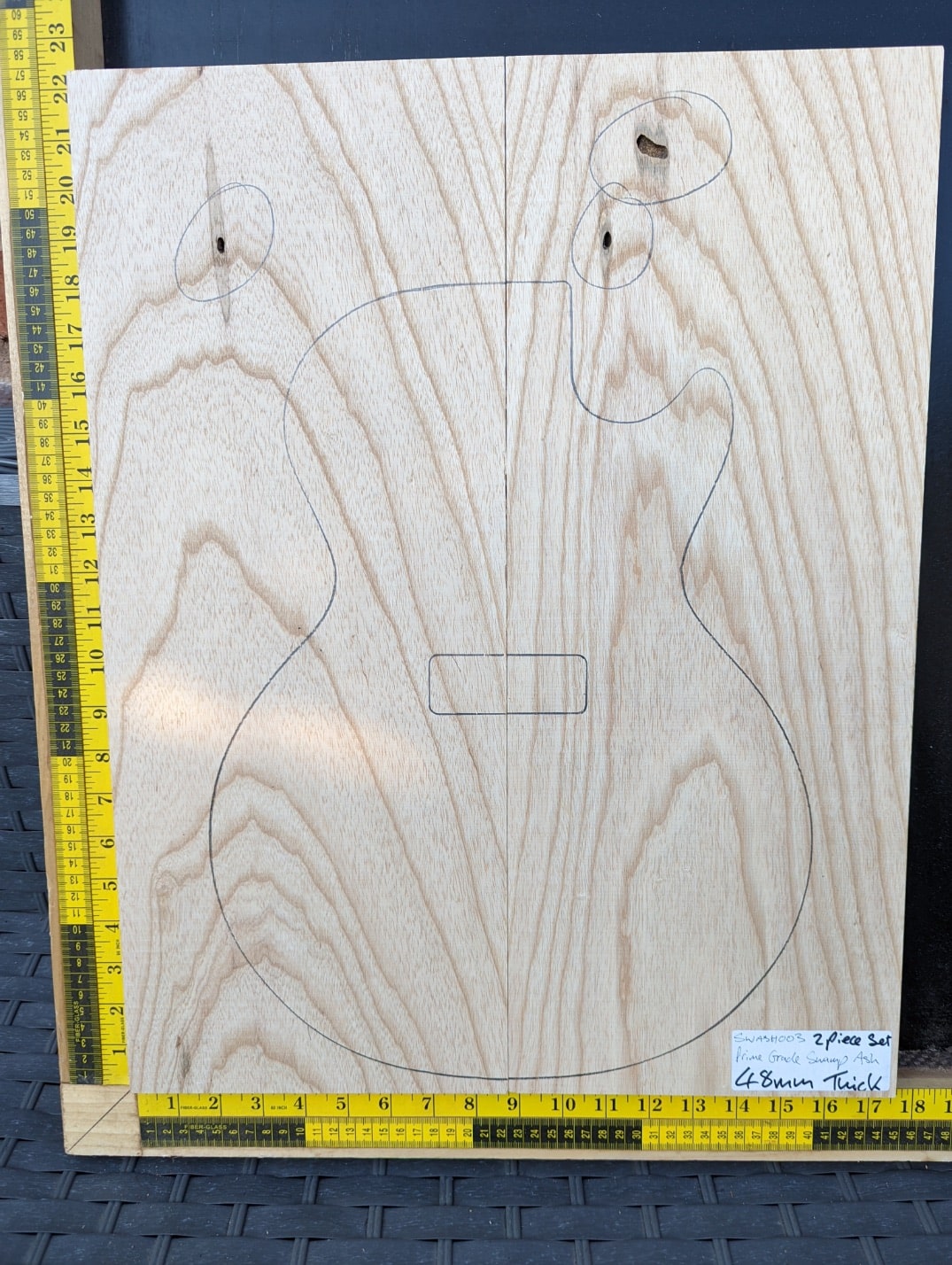 Prime Grade Swamp Ash Body Blank, 2 Piece Set | Luthierwood & Artisan ...