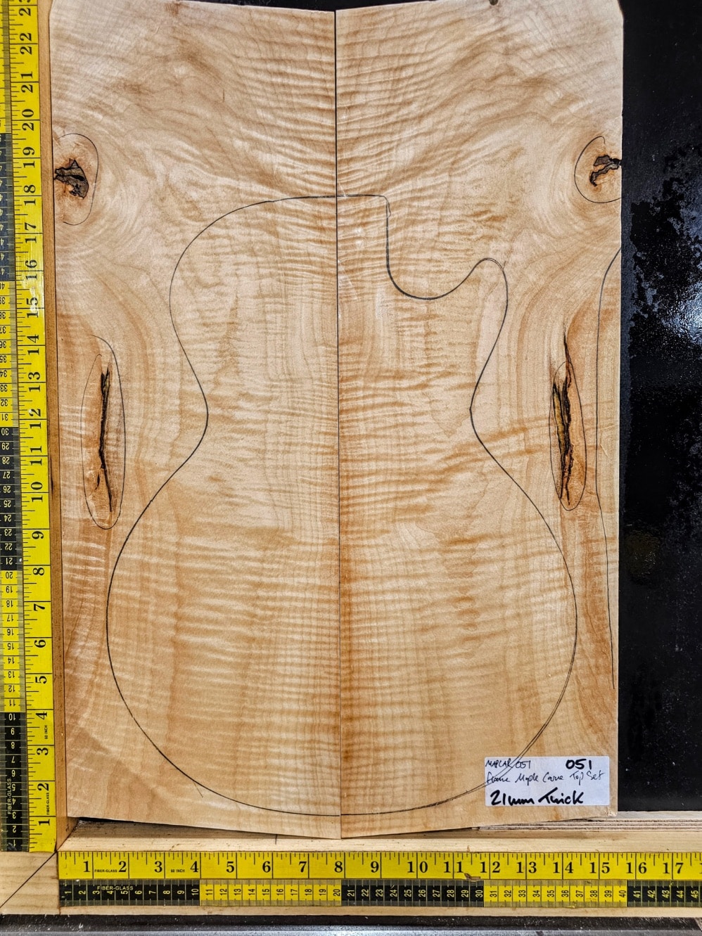 Flame Maple Carve Top Bookmatched Set No. 051 - Luthierwood & Artisan ...