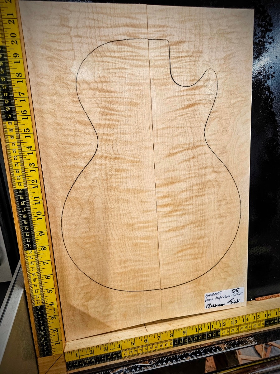Flame Maple Carve Top Set No. 55 | Luthierwood & Artisan Supplies