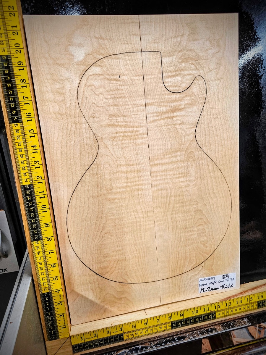 Flame Maple Carve Top Set No. 59 | Luthierwood & Artisan Supplies