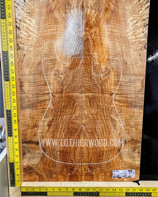 5A Ash Spalted Ripple Set 093 - Huge Explorer Sized Set! | Luthierwood ...
