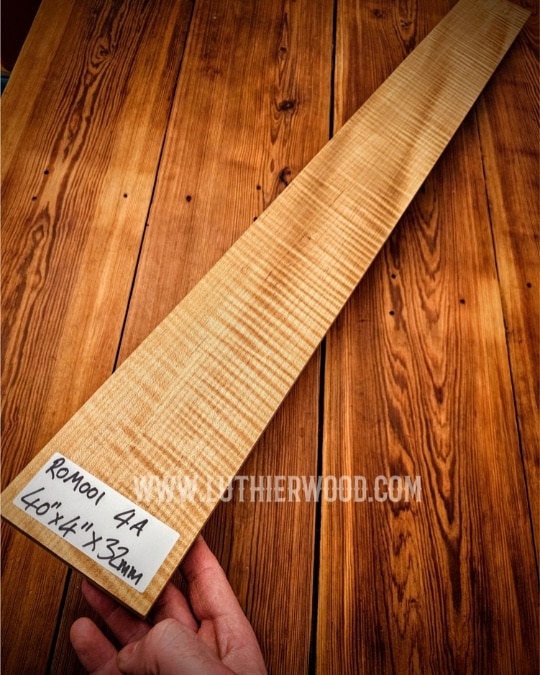 4A Roasted Flame Maple Neck 001 | Luthierwood & Artisan Supplies