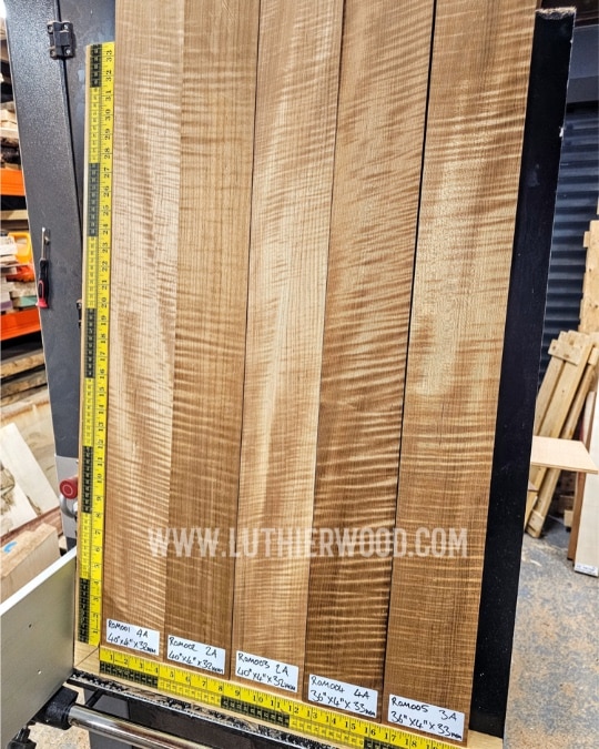 4A Roasted Flame Maple Neck 001 | Luthierwood & Artisan Supplies