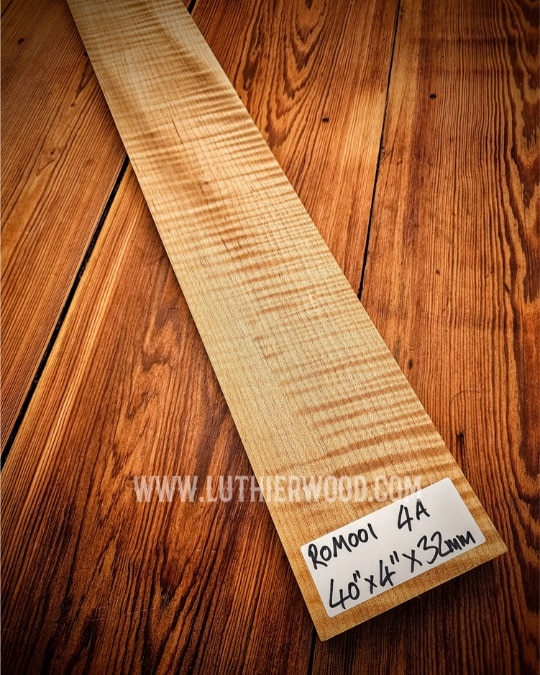 4A Roasted Flame Maple Neck 001 | Luthierwood & Artisan Supplies