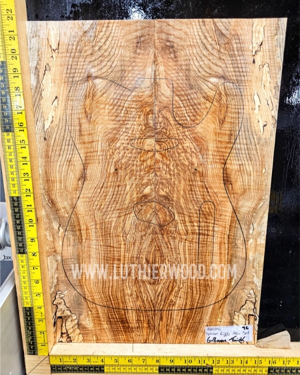 5A Ash Spalted Ripple Set 096 | Luthierwood & Artisan Supplies