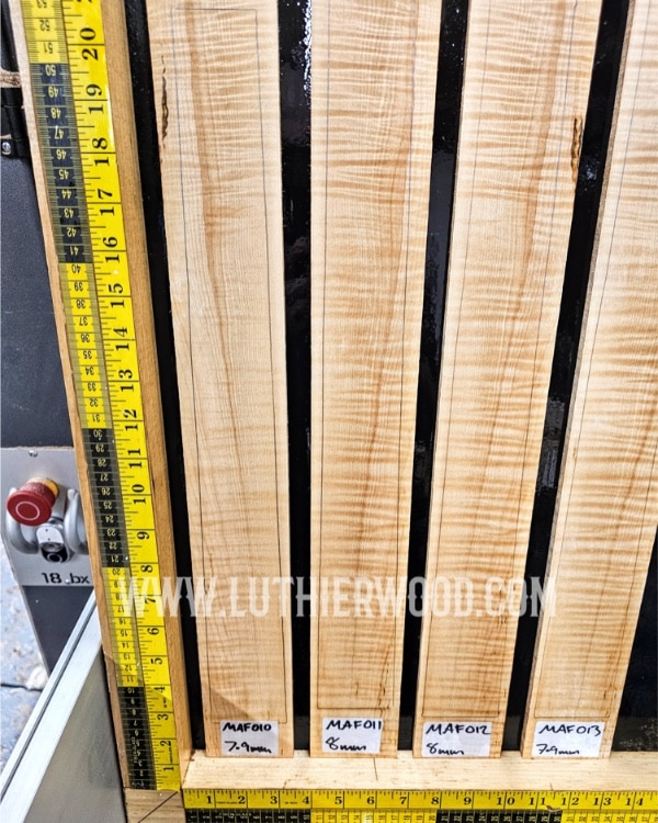 5A Flame Maple Guitar Fingerboard Blank 10 - Luthierwood & Artisan Supplies