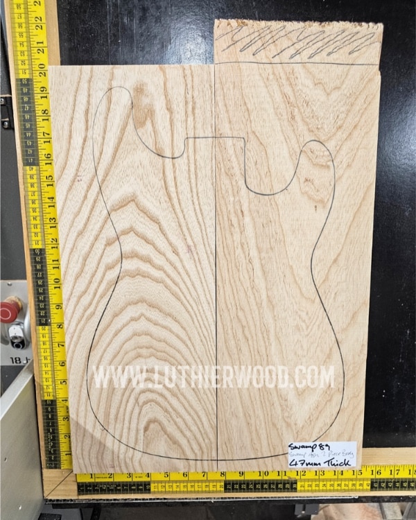 Swamp Ash Body Blank 2 Piece Set 89 | Luthierwood & Artisan Supplies