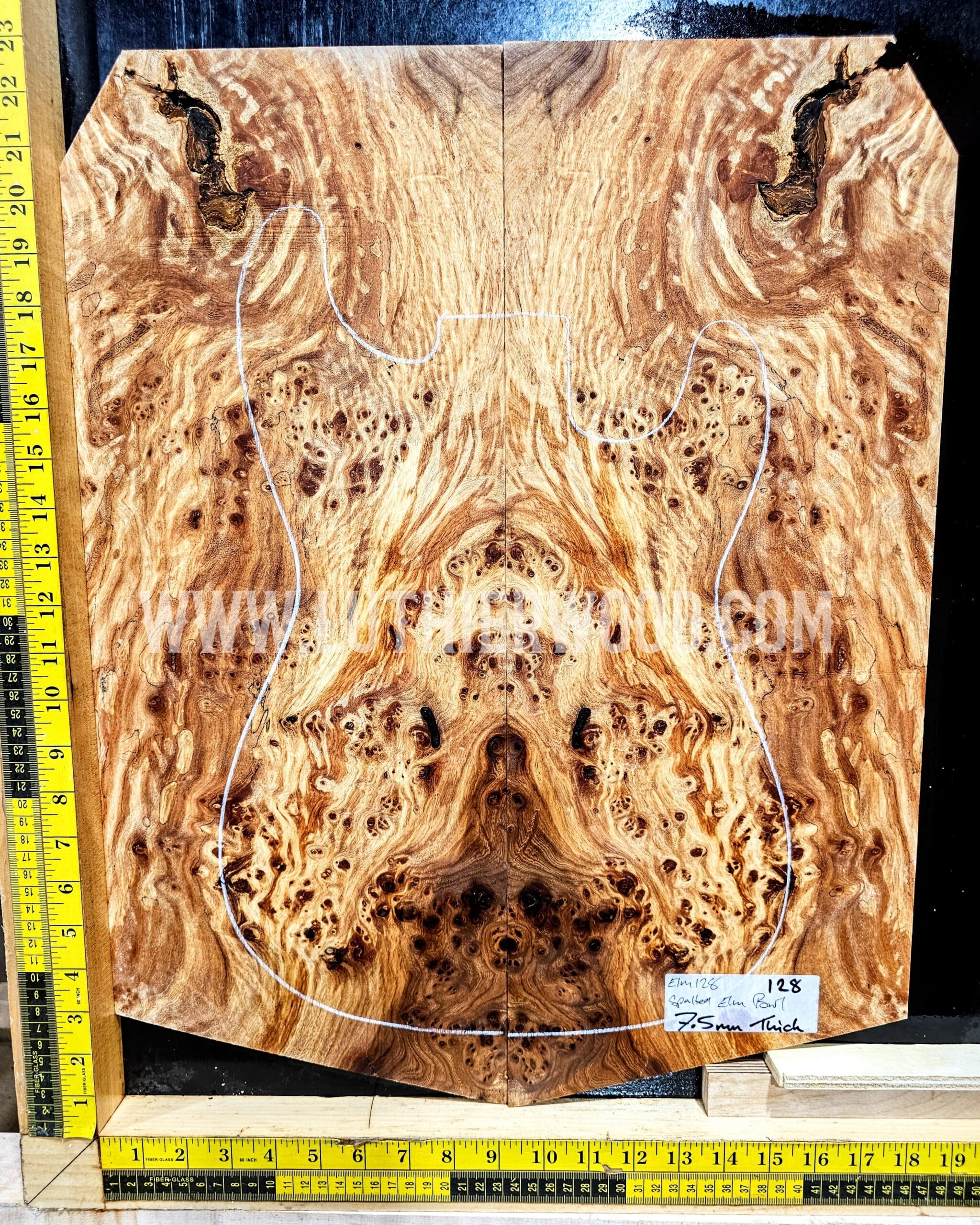Spalted Elm Burl Bookmatched Set 128 | Luthierwood & Artisan Supplies