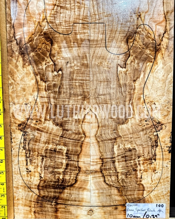 5A Spalted Flame Ash Set 100 | Luthierwood & Artisan Supplies