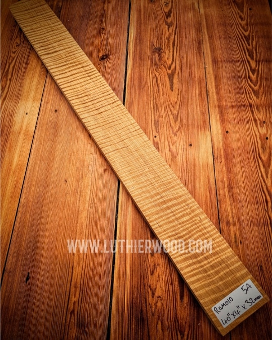 5A Roasted Flame Maple Neck 010 | Luthierwood & Artisan Supplies