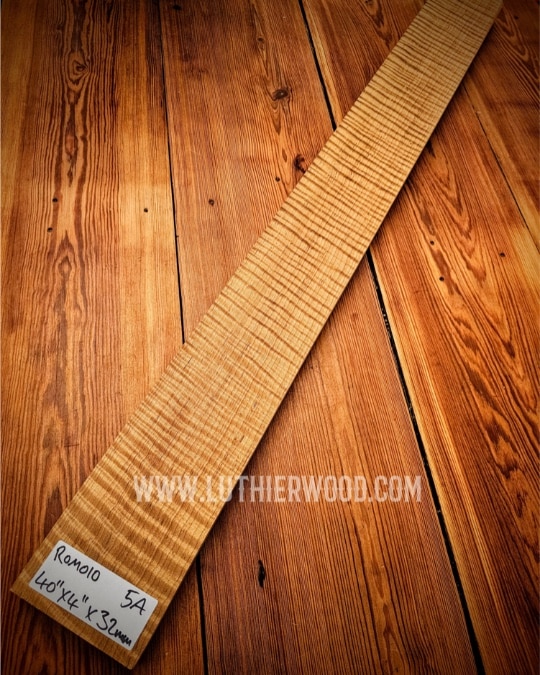 5A Roasted Flame Maple Neck 010 | Luthierwood & Artisan Supplies