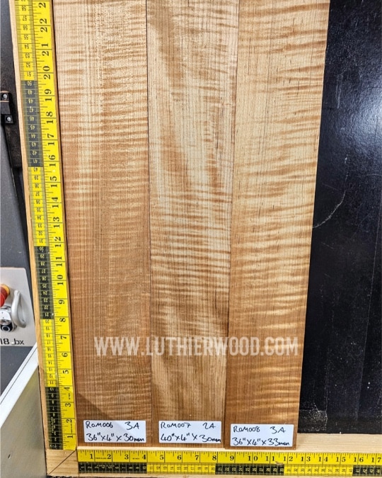 3A Roasted Flame Maple Neck 008 | Luthierwood & Artisan Supplies