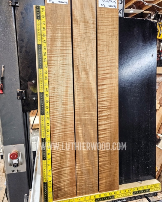 3A Roasted Flame Maple Neck 008 | Luthierwood & Artisan Supplies