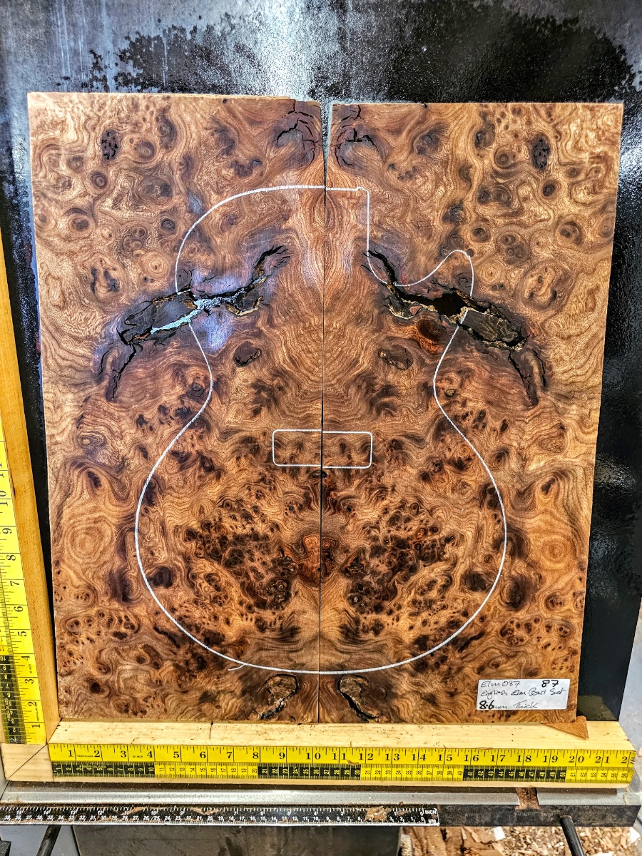 English Elm Burl Book-matched Set - Luthierwood & Artisan Supplies