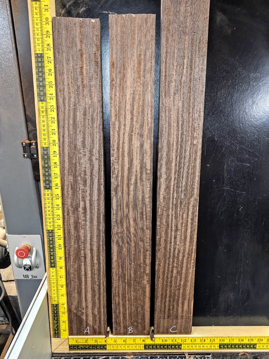 Wenge Quartersawn Neck Blank 30" Long - Board A, Bees-Wing Figure ...