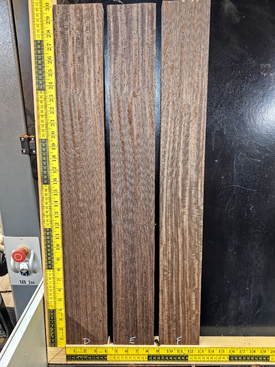 Wenge Quartersawn Neck Blank 30" Long - Board E, Bees-Wing Figure ...