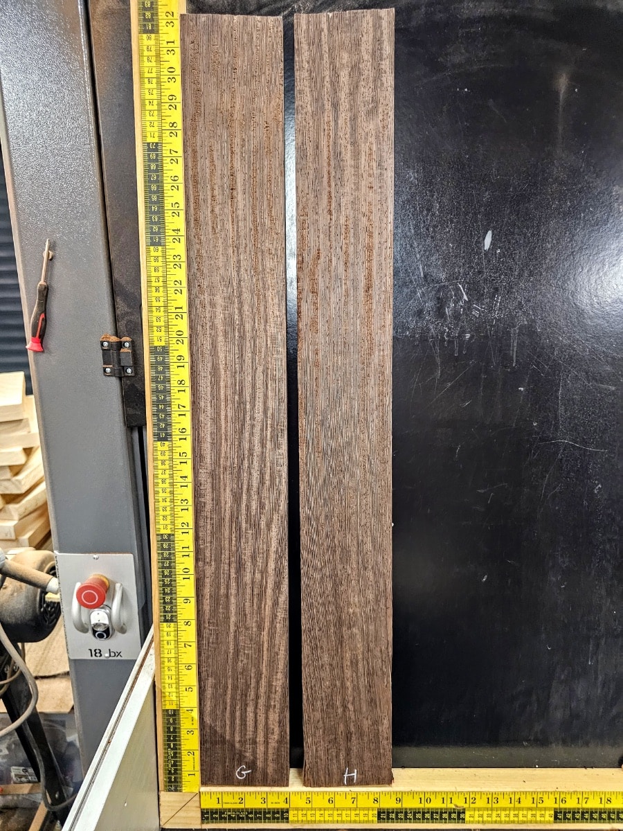 Wenge Quartersawn Neck Blank 32" Long - Board H, Bees-Wing Figure ...