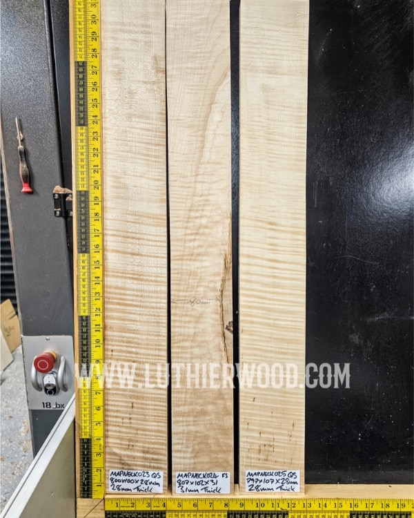 4A Flame Maple Guitar Neck Blank 024 | Luthierwood & Artisan Supplies