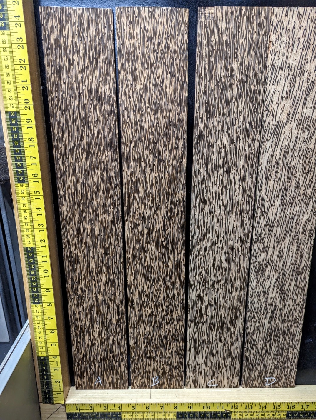 Black Palm Fingerboard Blank - Board D | Luthierwood & Artisan Supplies