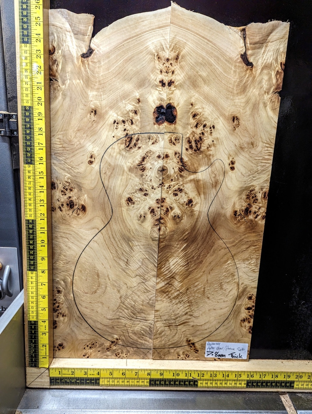 Flame Poplar Burl Book-matched Set | Luthierwood & Artisan Supplies