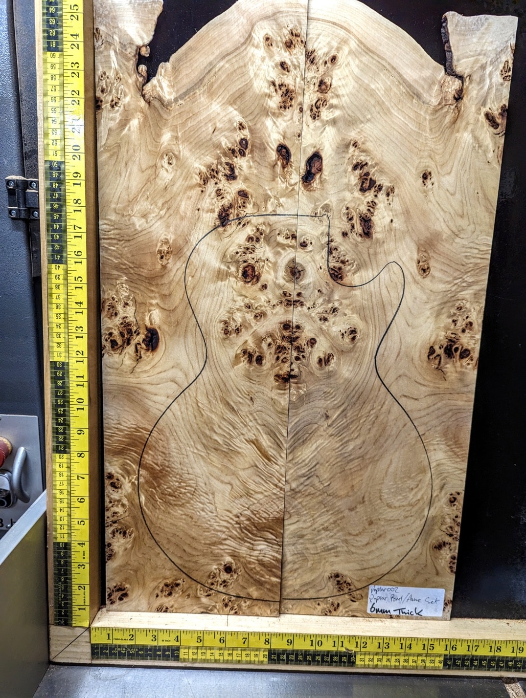 Flame Poplar Burl Book-matched Set | Luthierwood & Artisan Supplies