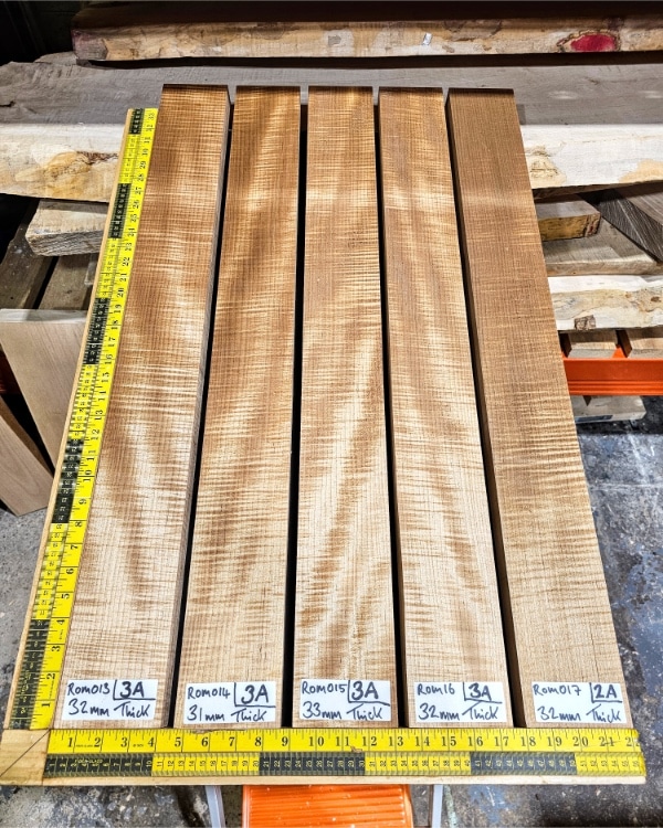 3A Roasted Flame Maple Neck 017 | Luthierwood & Artisan Supplies