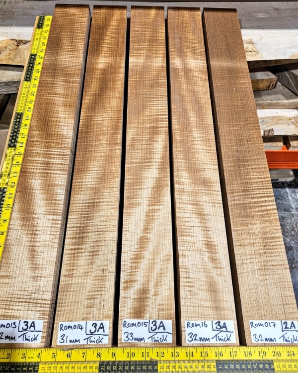 3A Roasted Flame Maple Neck 015 | Luthierwood & Artisan Supplies