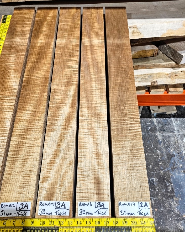 3A Roasted Flame Maple Neck 016 | Luthierwood & Artisan Supplies