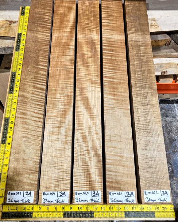 3A Roasted Flame Maple Neck 020 - Luthierwood & Artisan Supplies