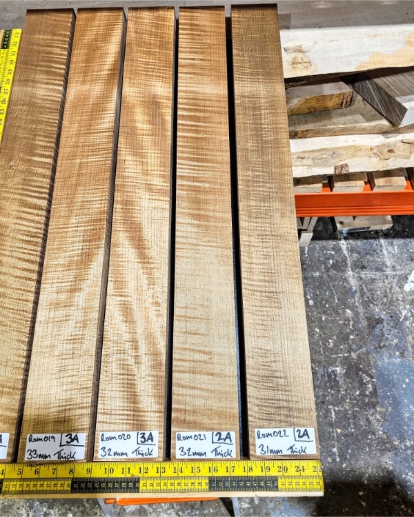 2A Roasted Flame Maple Neck 021 | Luthierwood & Artisan Supplies