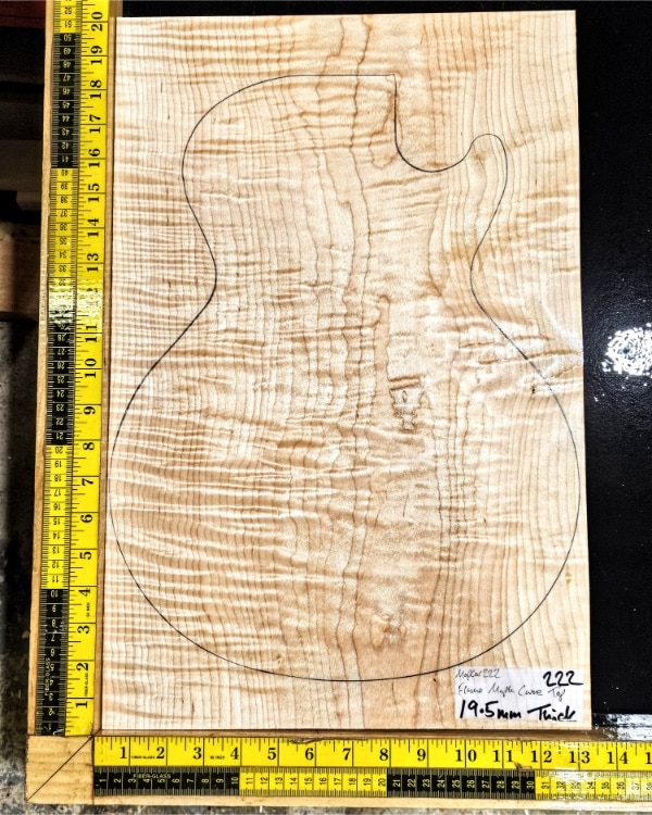 Flame Maple CARVE TOP One Piece 222 | Luthierwood & Artisan Supplies