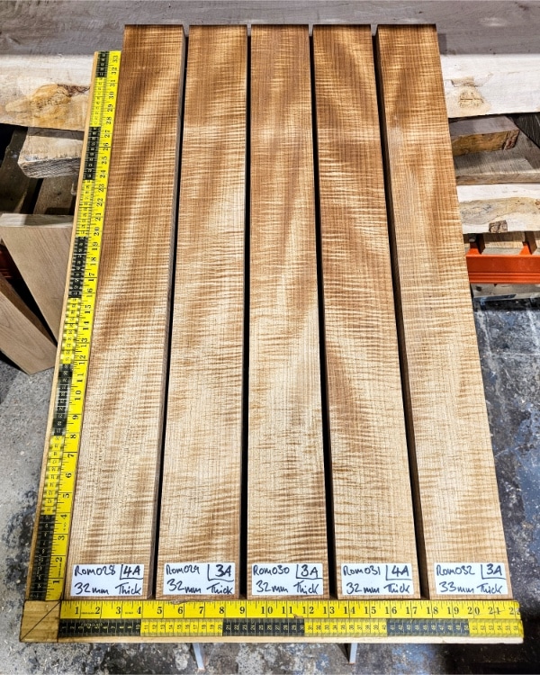 3A Roasted Flame Maple Neck 030 | Luthierwood & Artisan Supplies