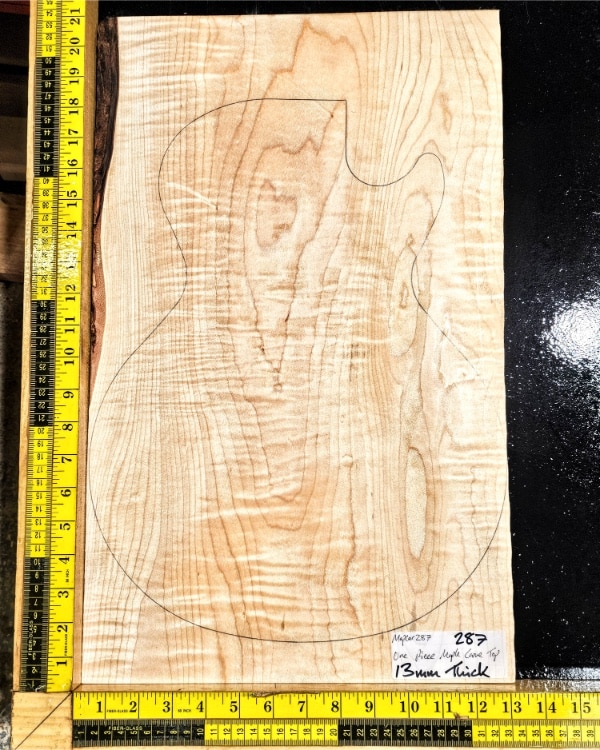 Flame Maple CARVE TOP One Piece 287 | Luthierwood & Artisan Supplies