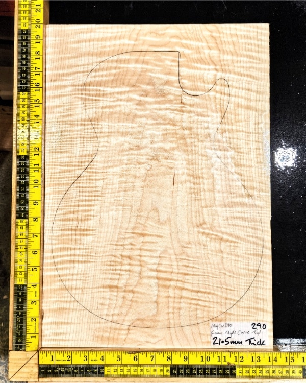 Flame Maple CARVE TOP One Piece 290 | Luthierwood & Artisan Supplies