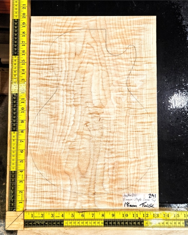 Flame Maple CARVE TOP One Piece 291 | Luthierwood & Artisan Supplies