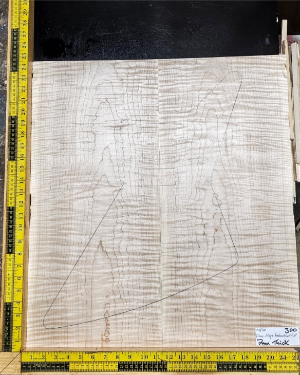 Flame Maple Set 300 Explorer Sized | Luthierwood & Artisan Supplies