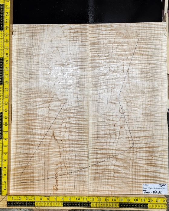 Flame Maple Set 300 Explorer Sized | Luthierwood & Artisan Supplies
