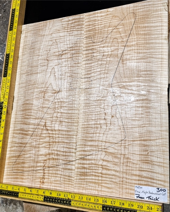Flame Maple Set 300 Explorer Sized | Luthierwood & Artisan Supplies