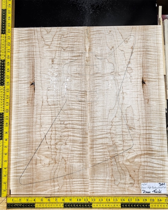 Flame Maple Set 301 Explorer Sized | Luthierwood & Artisan Supplies