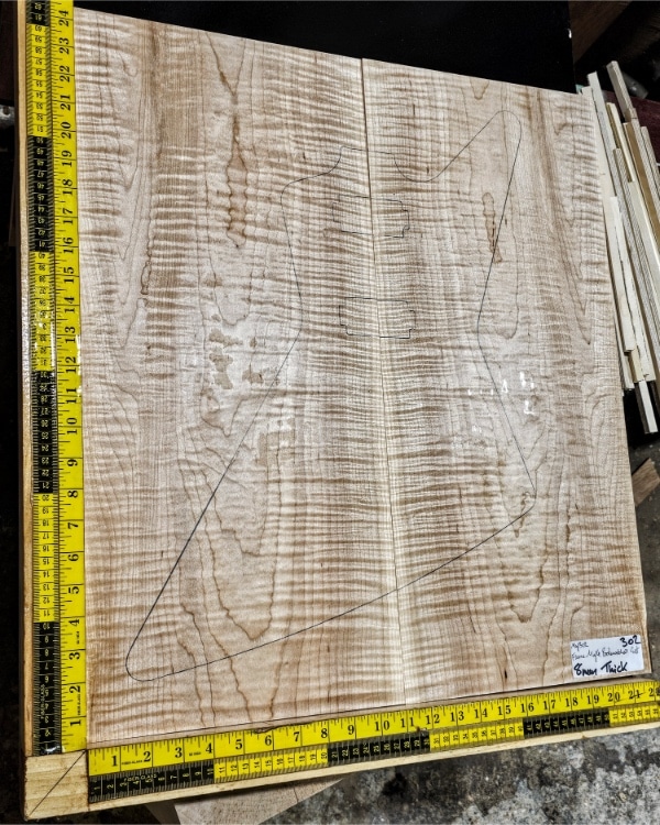 Flame Maple Set 302 Explorer Sized | Luthierwood & Artisan Supplies