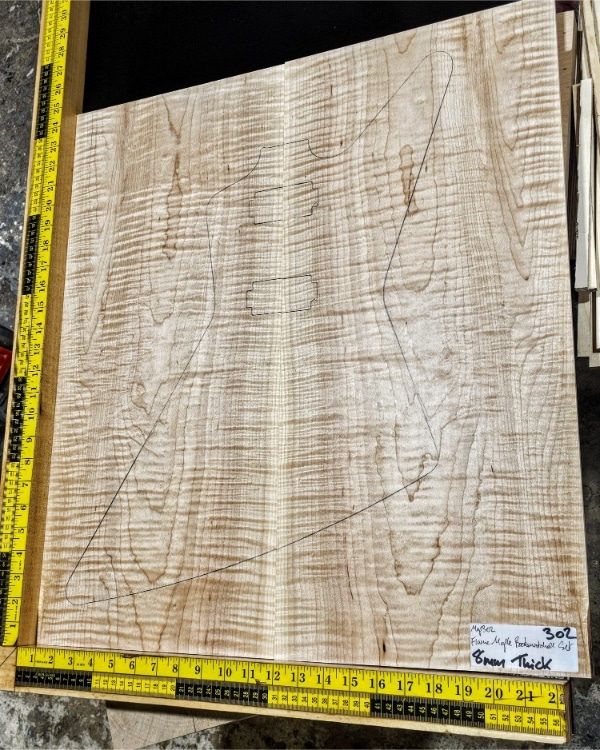 Flame Maple Set 302 Explorer Sized | Luthierwood & Artisan Supplies