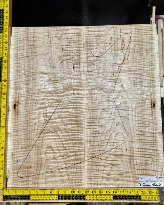 Flame Maple Set 303 Explorer Sized | Luthierwood & Artisan Supplies
