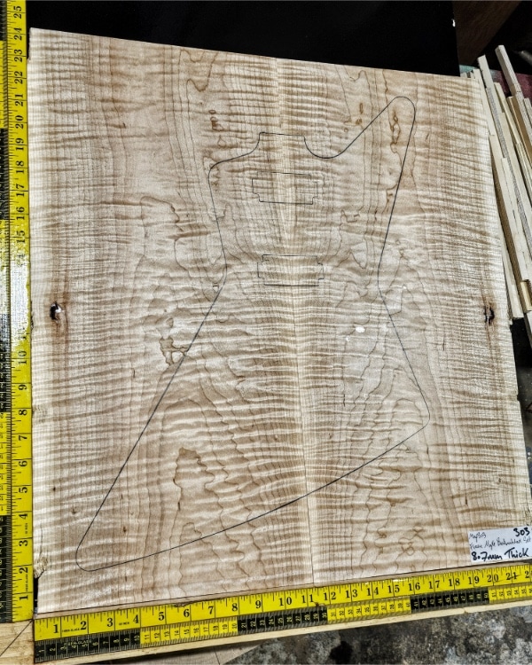 Flame Maple Set 303 Explorer Sized | Luthierwood & Artisan Supplies