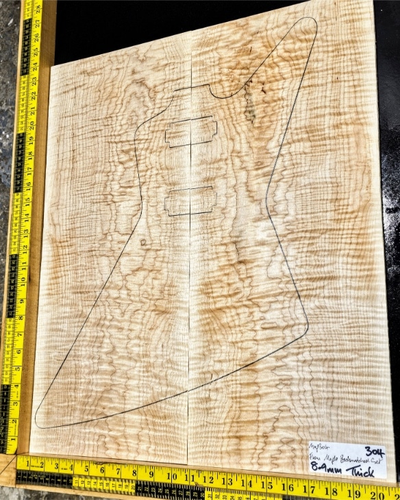 Flame Maple Set 304 Explorer Sized MASTER GRADE | Luthierwood & Artisan ...