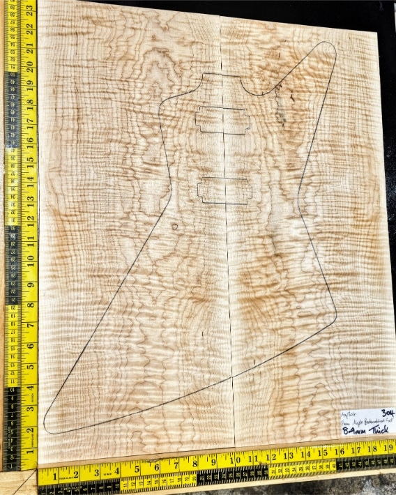 Flame Maple Set 304 Explorer Sized MASTER GRADE | Luthierwood & Artisan ...