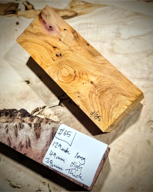 Figured Yew Knife Scales Block 65 - Luthierwood & Artisan Supplies