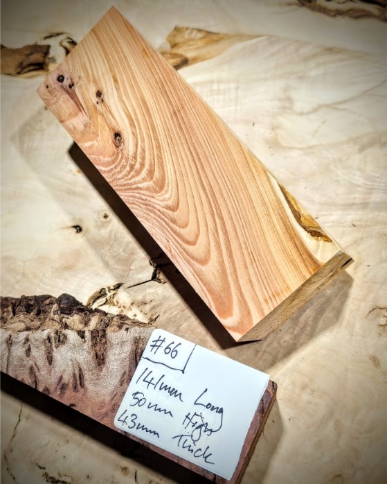Figured Yew Knife Scales Block 66 | Luthierwood & Artisan Supplies