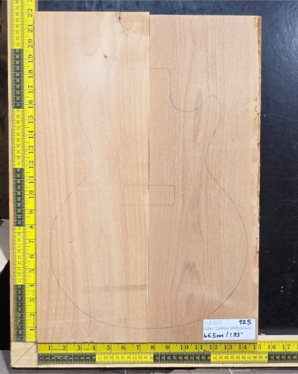 American Red Alder 2 Piece Body Blank 125 | Luthierwood & Artisan Supplies
