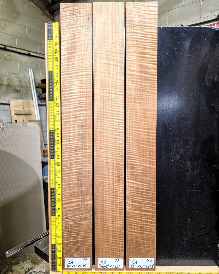 3A Roasted Flame Maple Neck 038 | Luthierwood & Artisan Supplies